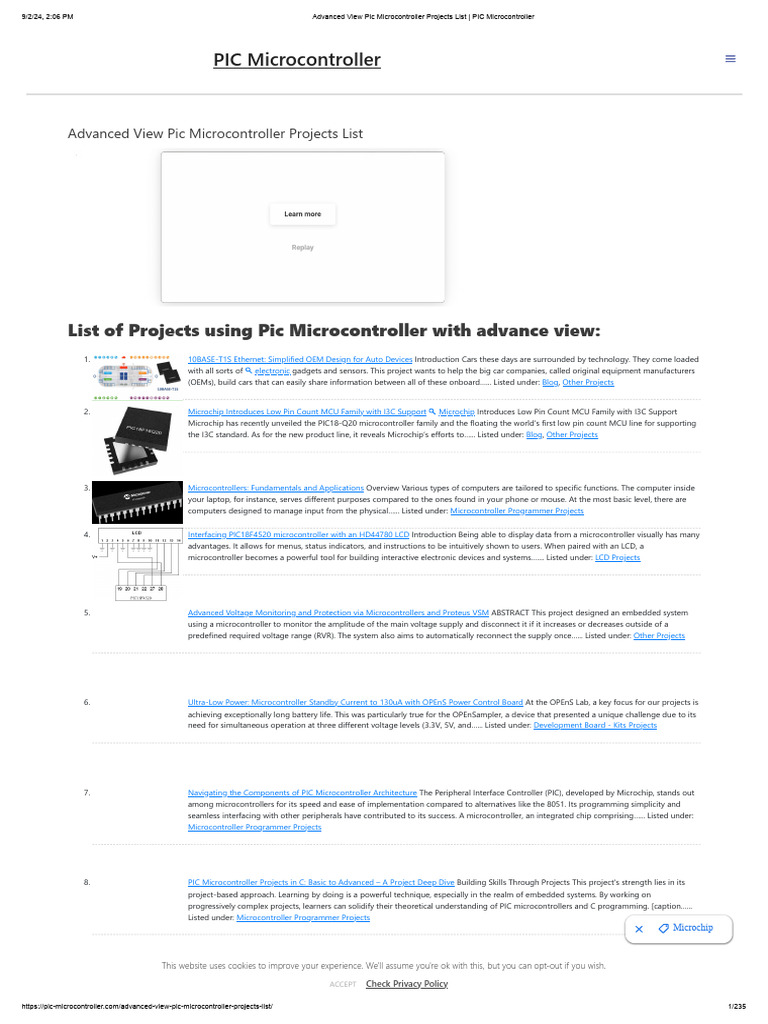 List of Projects Using Pic Microcontroller With Advance View | PDF ...