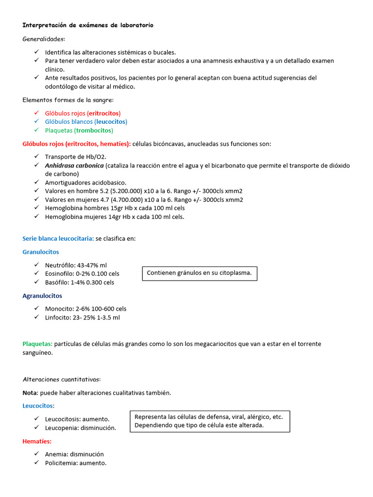 Interpretación de Exámenes de Laboratorio | PDF