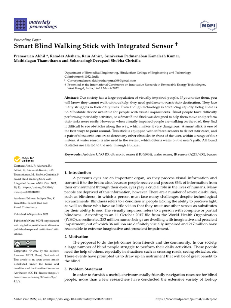 Smart Blind Walking Stick With Integrate | PDF | Infrared | Operational ...