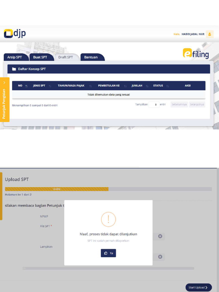 Bukti Masalah Pelaporan SPT Juni 2023 | PDF