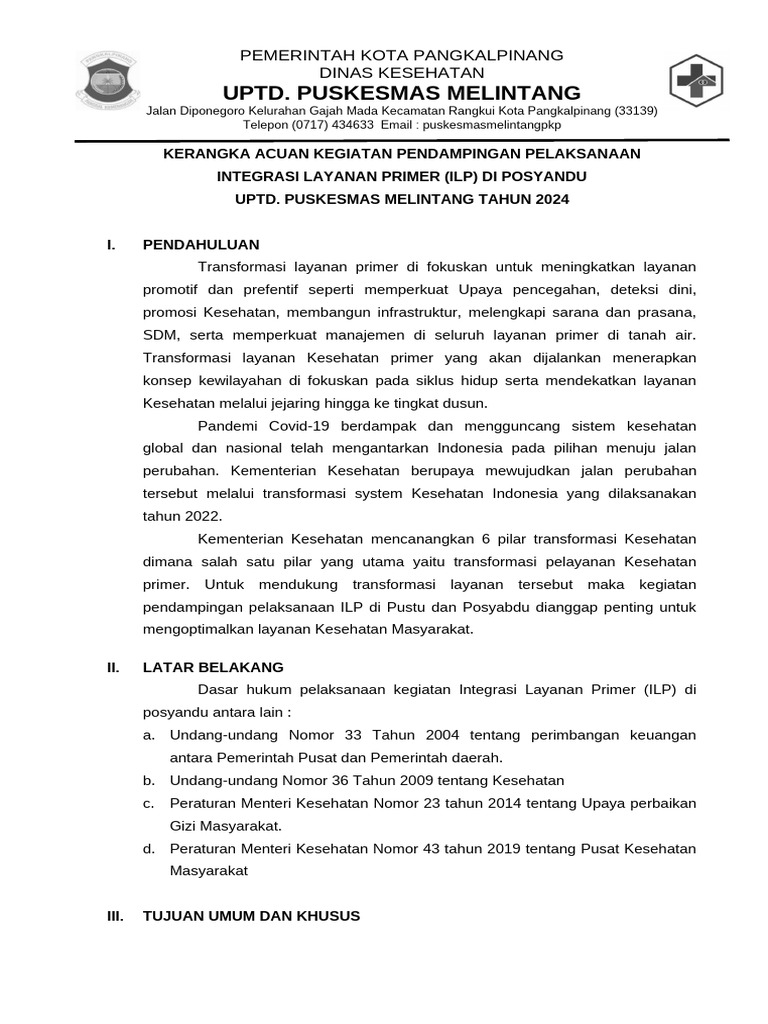 KAK POSYANDU ILP_2024 | PDF