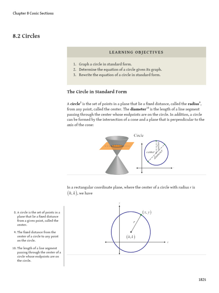 Conic Sections (Circle) | PDF