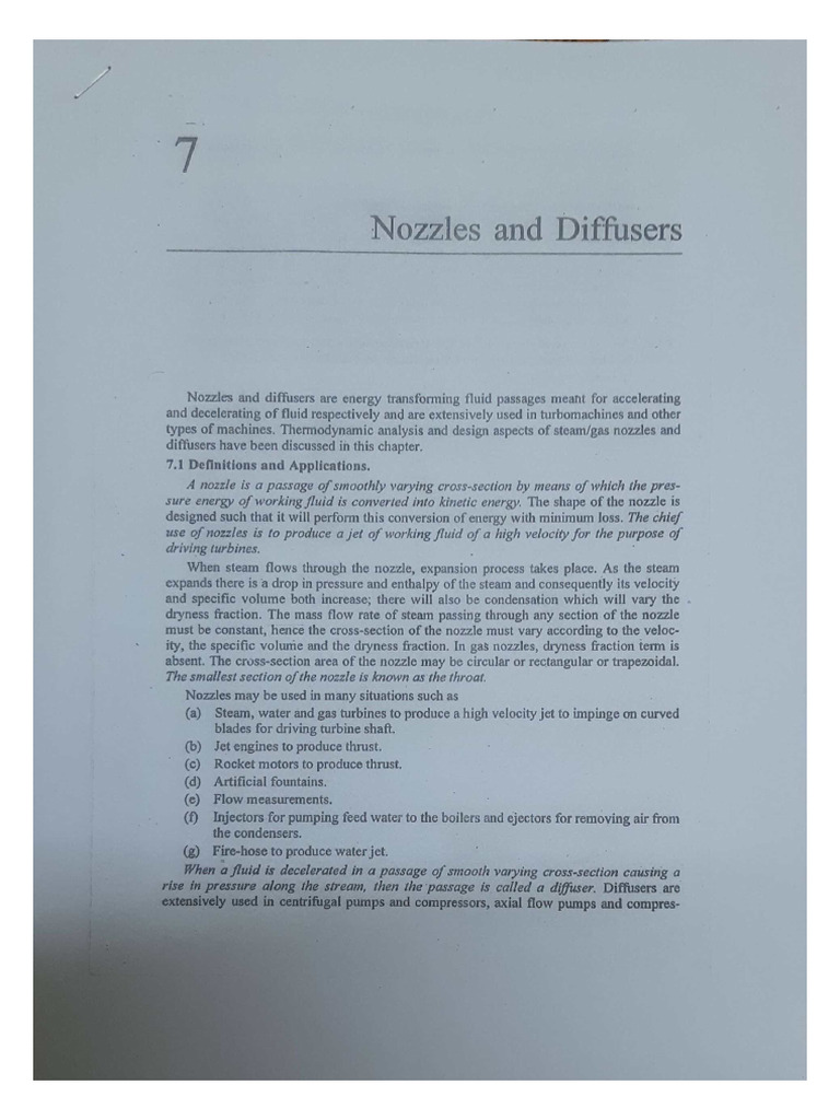 Nozzles and Diffusers | PDF