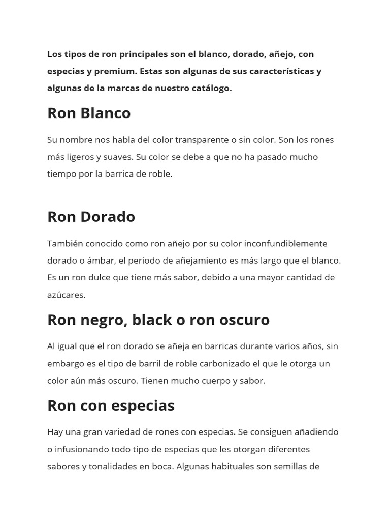 Los Tipos de Ron | PDF