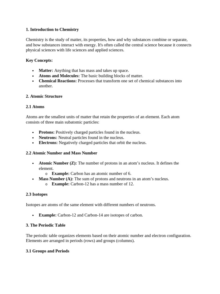 Chemistry Lessons - High School Level | PDF | Chemistry | Science ...