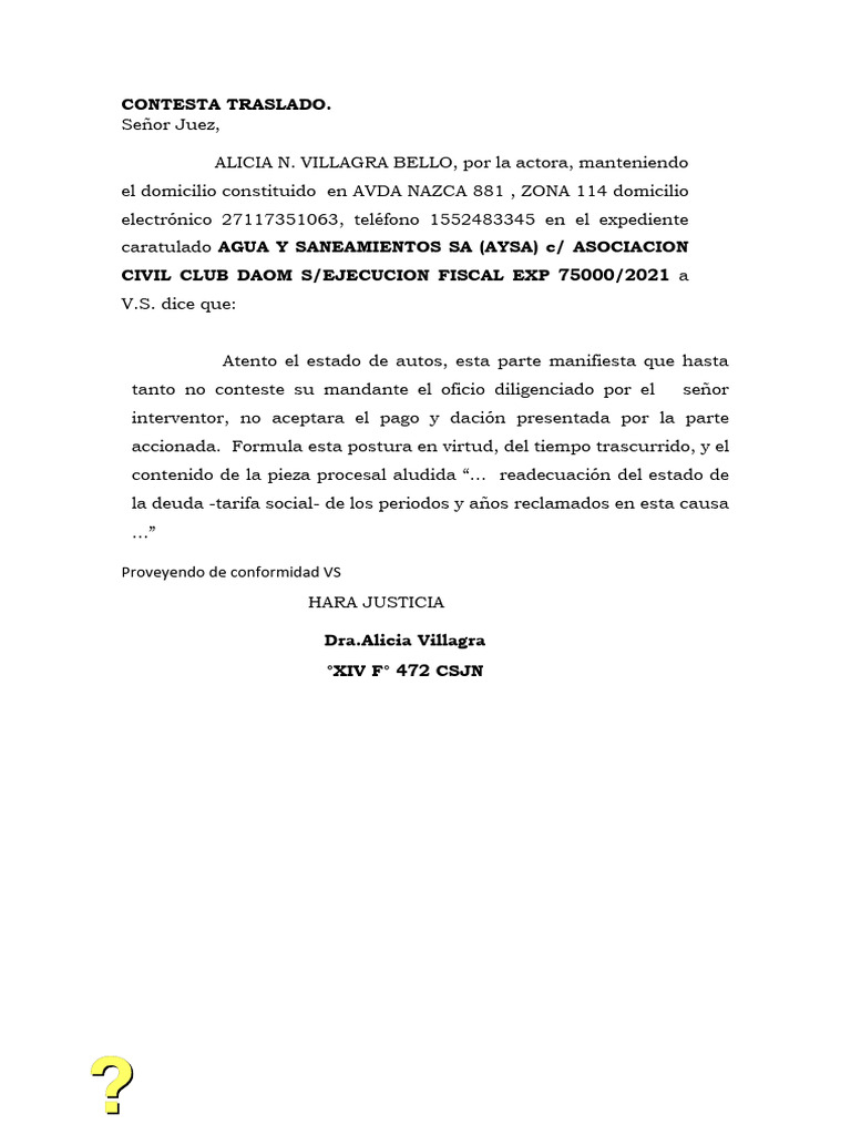 No Acepta Dacionen Pago | PDF