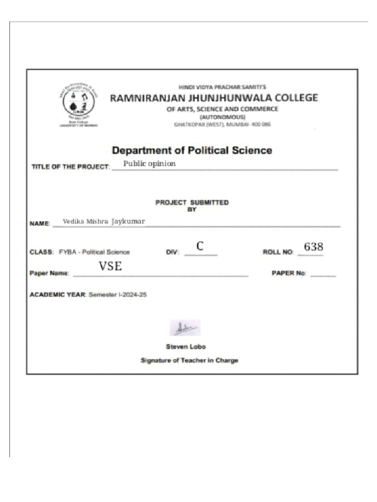Political Science Vsc | PDF
