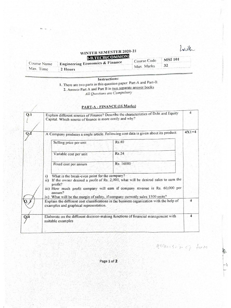 Midsem 2nd Sem | PDF