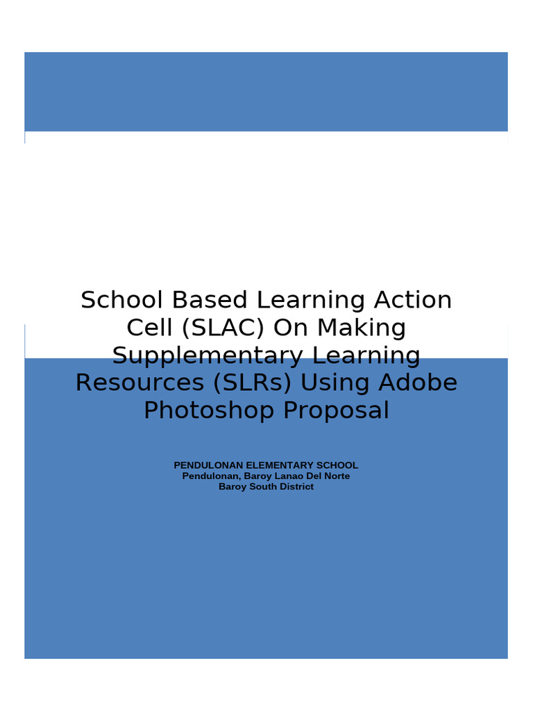 Slac Proposal Basic Use of Adobe Photoshop | PDF