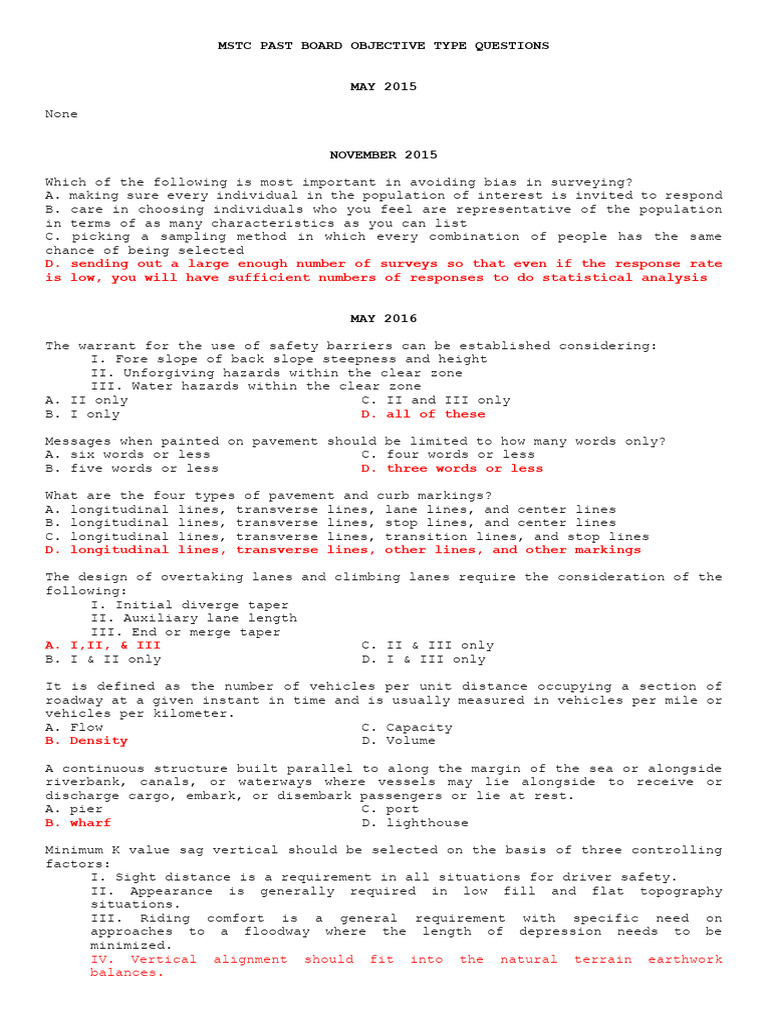 Past Boards Objective Type Questions | PDF