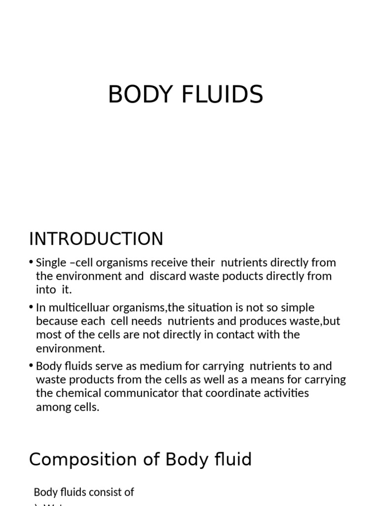 Body Fluids | PDF