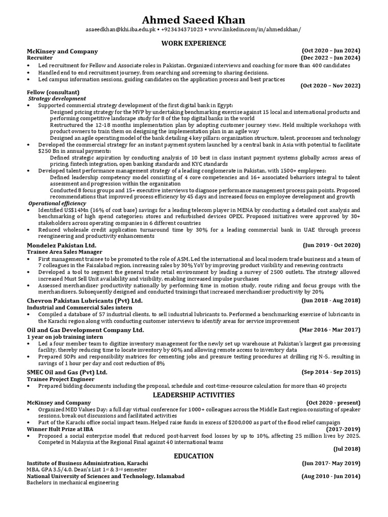 Ahmed Saeed Khan - CV | PDF