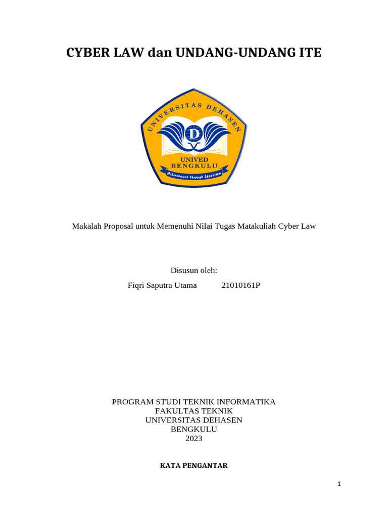Cyber Law Dan Undang Undang Ite | PDF