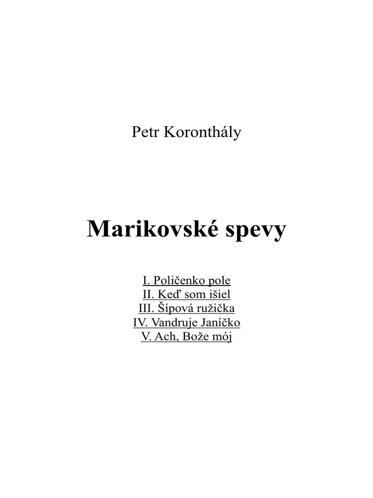 1-Marikovské Spevy | PDF