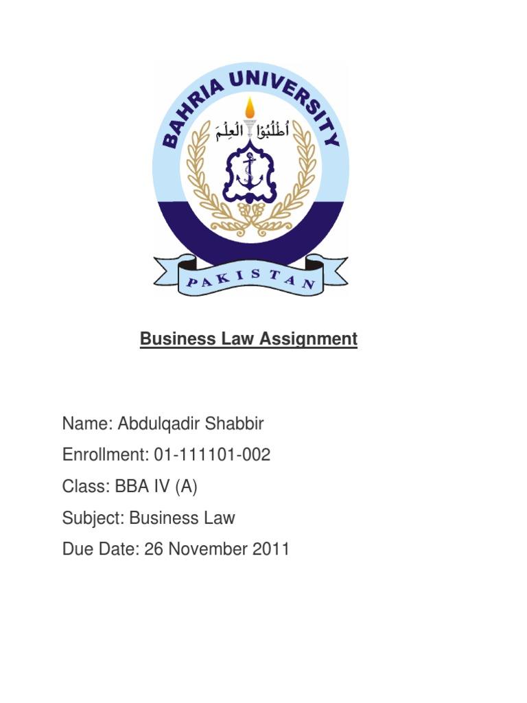 Business Law Assignment | PDF | Consideration | Fraud