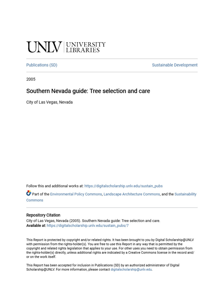 Southern Nevada Guide - Tree Selection and Care | PDF