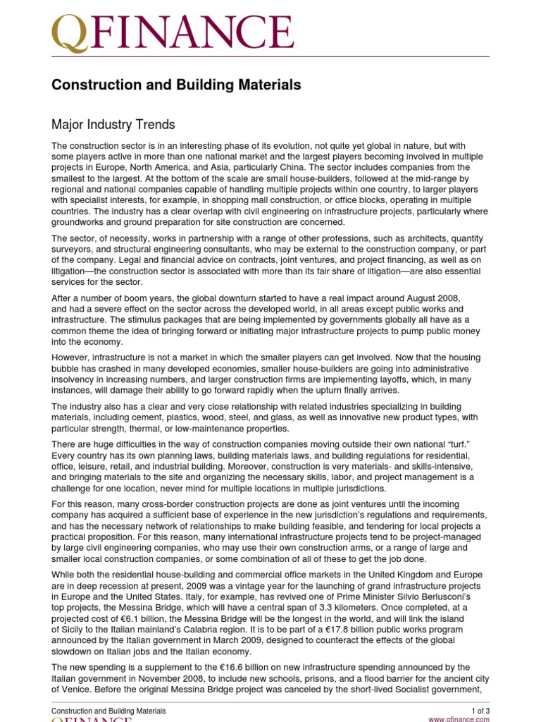 Construction and Building Materials | PDF | Building Materials | Industries
