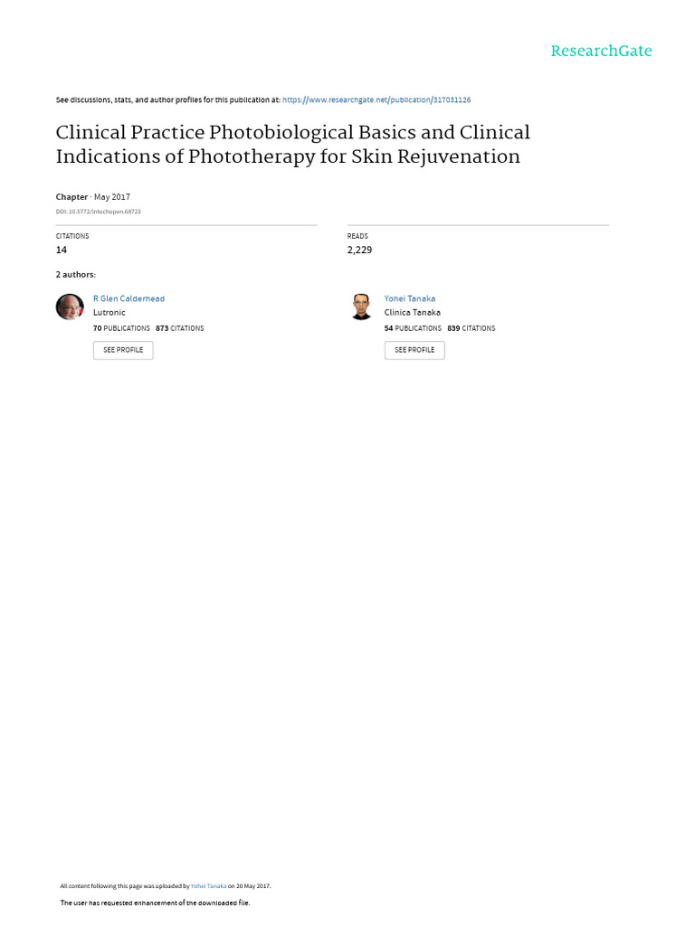 clinical Practice Photobiological Basics and ClinicalIndications of ...