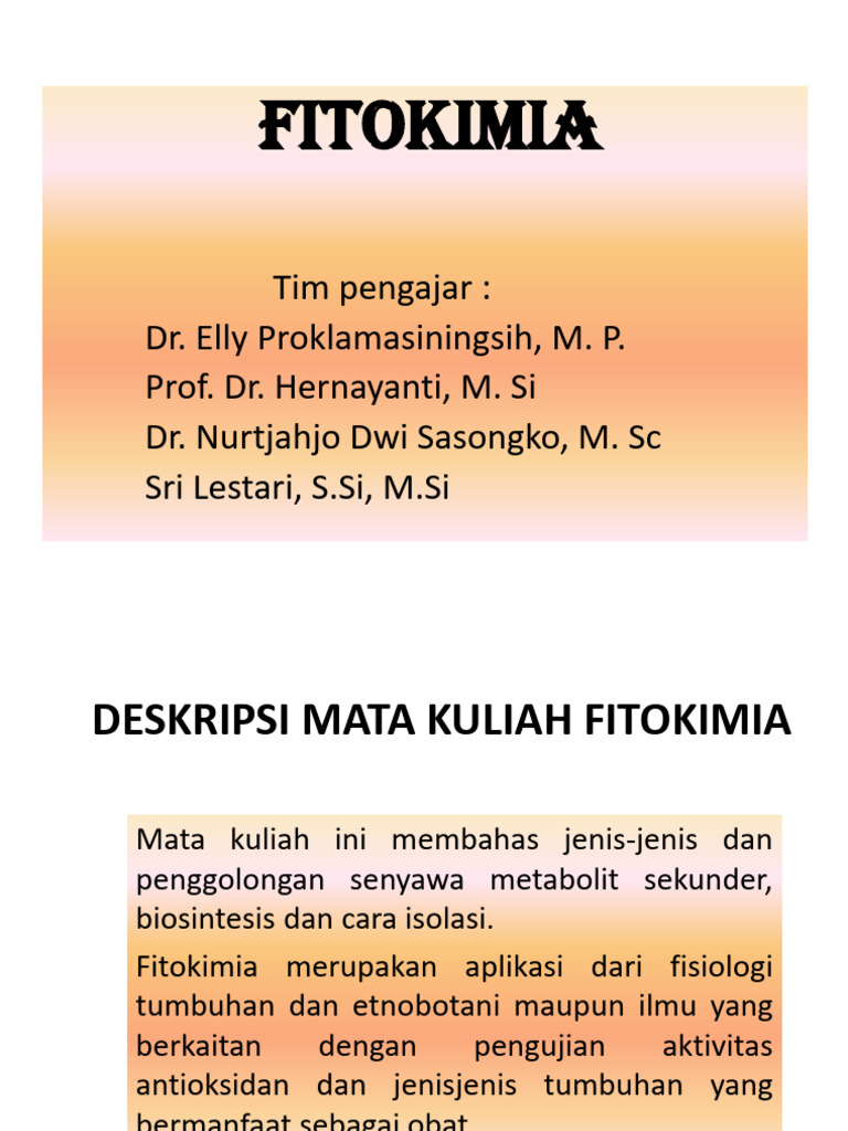 Fitokimia Dan Metabolit Sekunder | PDF