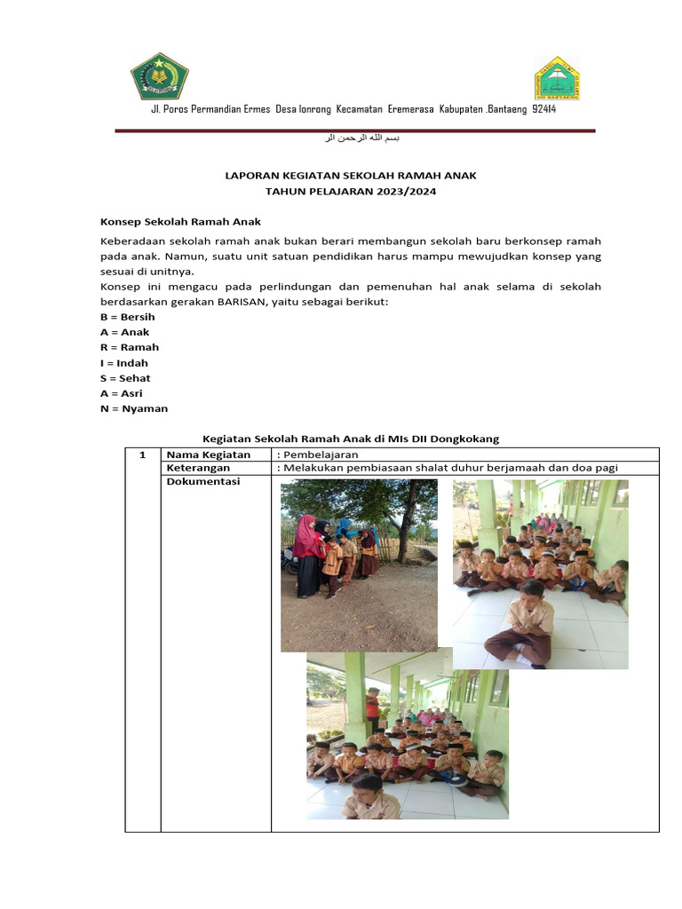 laporan madrasah ramah anak | PDF laporan madrasah ramah anak | PDF