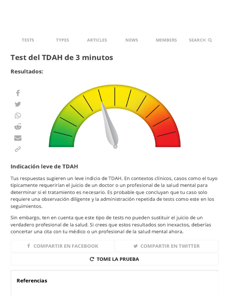 Test Del TDAH de 3 Minutos | PDF