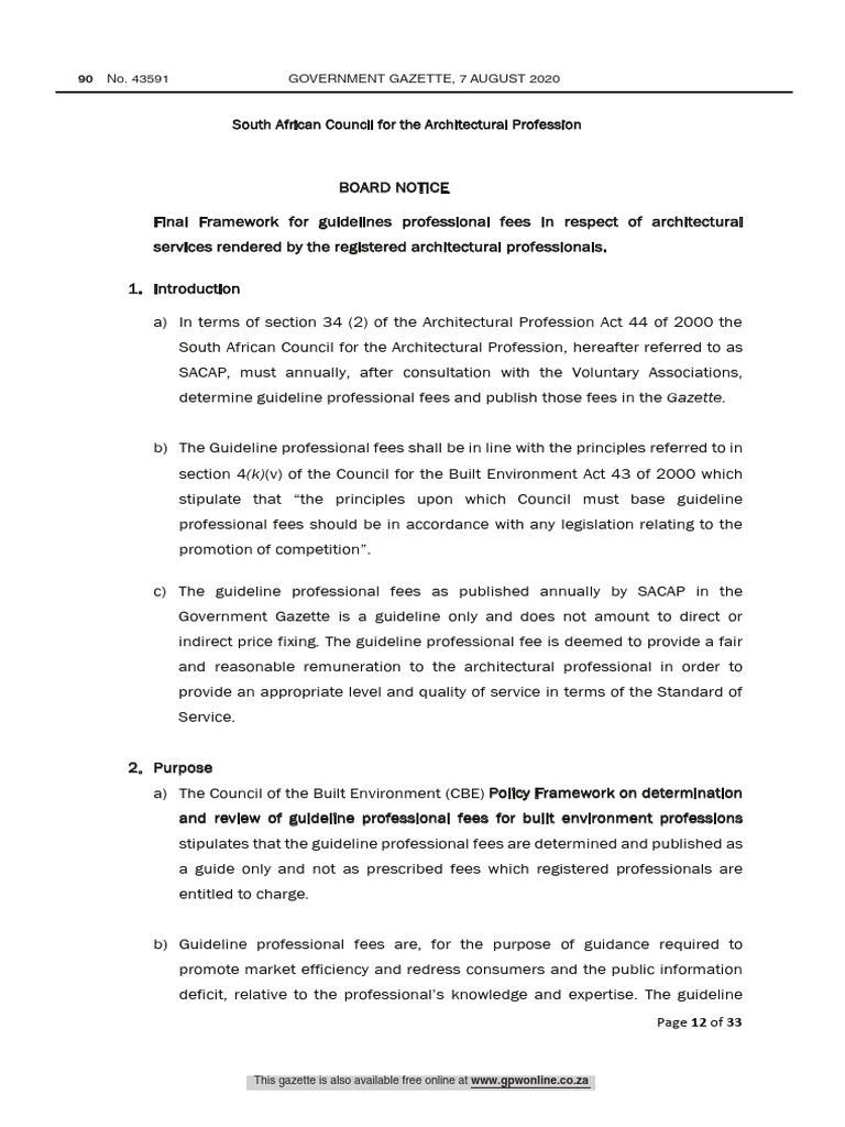 Board Notice - Professional Fees | PDF