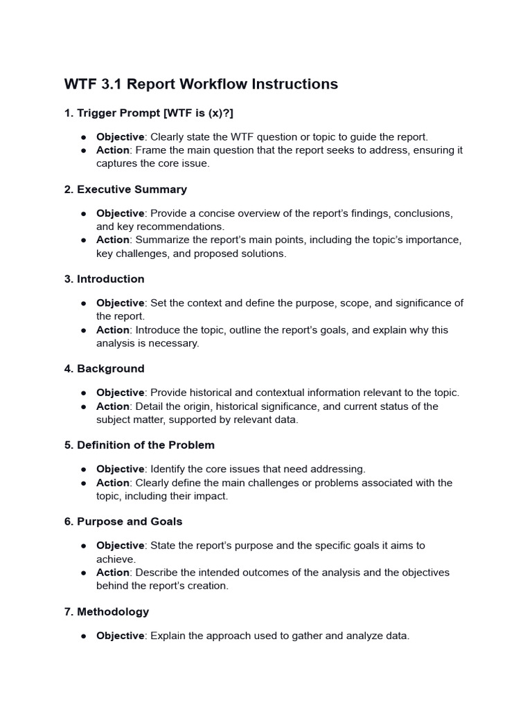 WTF 3.1 Report Workflow Instructions | PDF