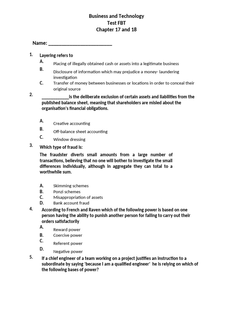 Test 10 CH 17,18 | PDF