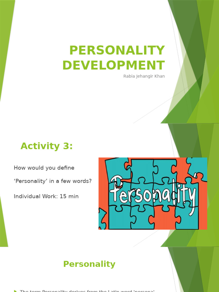 PERSONALITY DEVELOPMENT Teachers' Training | PDF