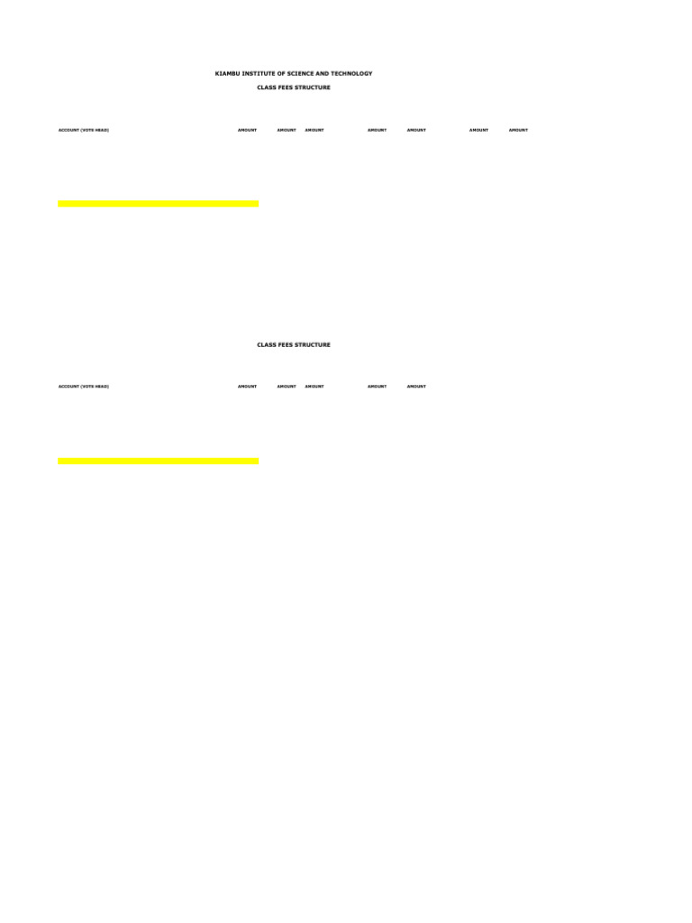 Kinap Fees Stucture Per Department-Programme 2024 | PDF