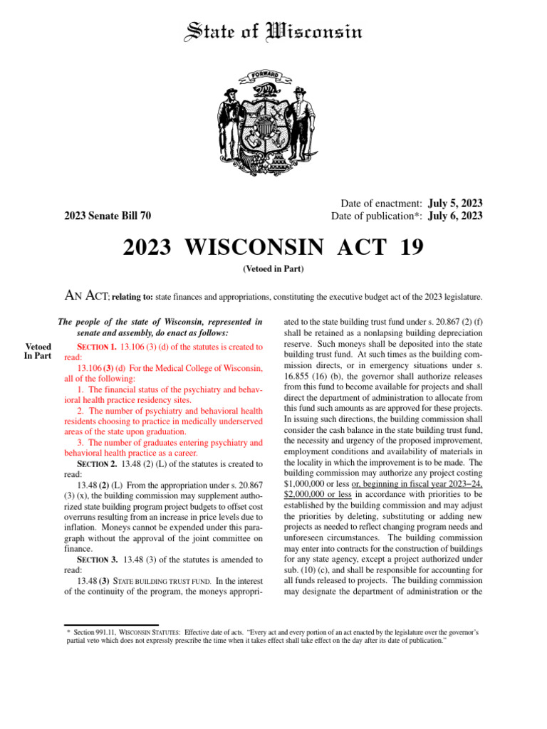 2023 Wisconsin Act 19 | PDF