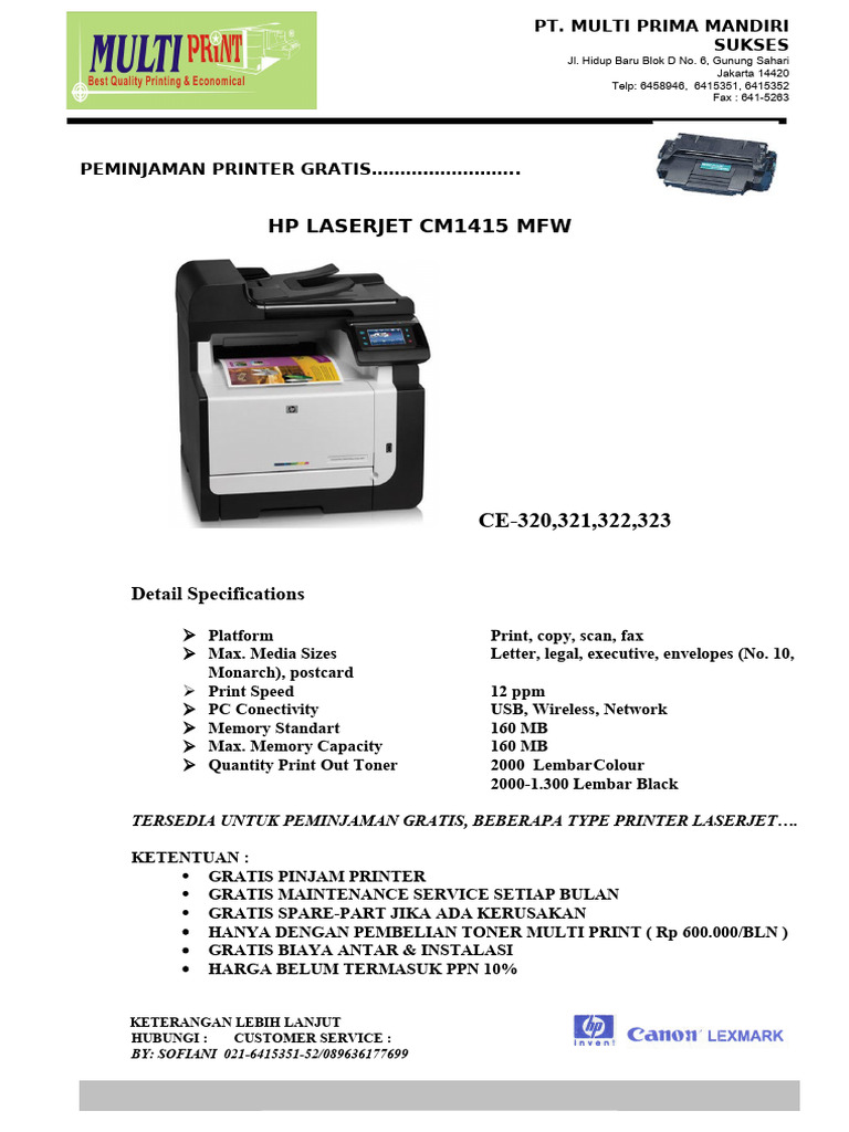 Printer CM1415 | PDF