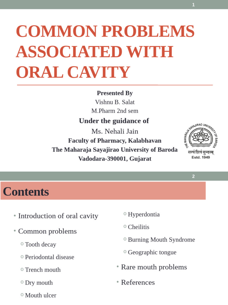 Common Oral Cavity Problems Explained | PDF | Periodontology | Lifestyle