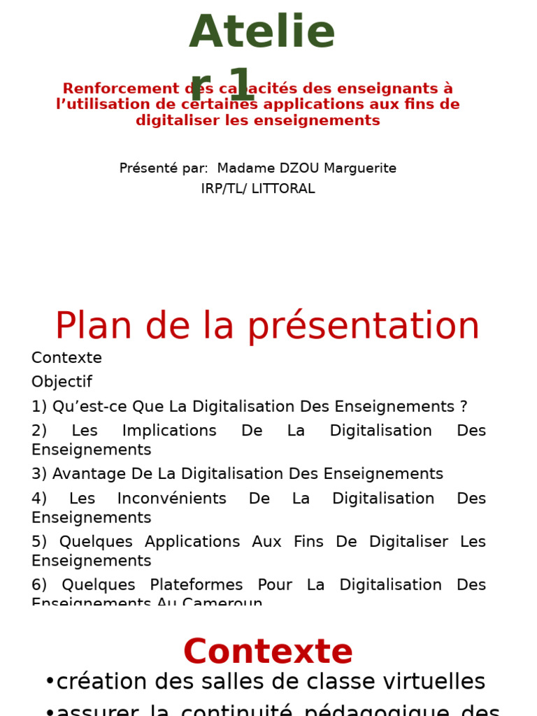 Digitalisation Des Enseignements | PDF | Application | Technologies de ...