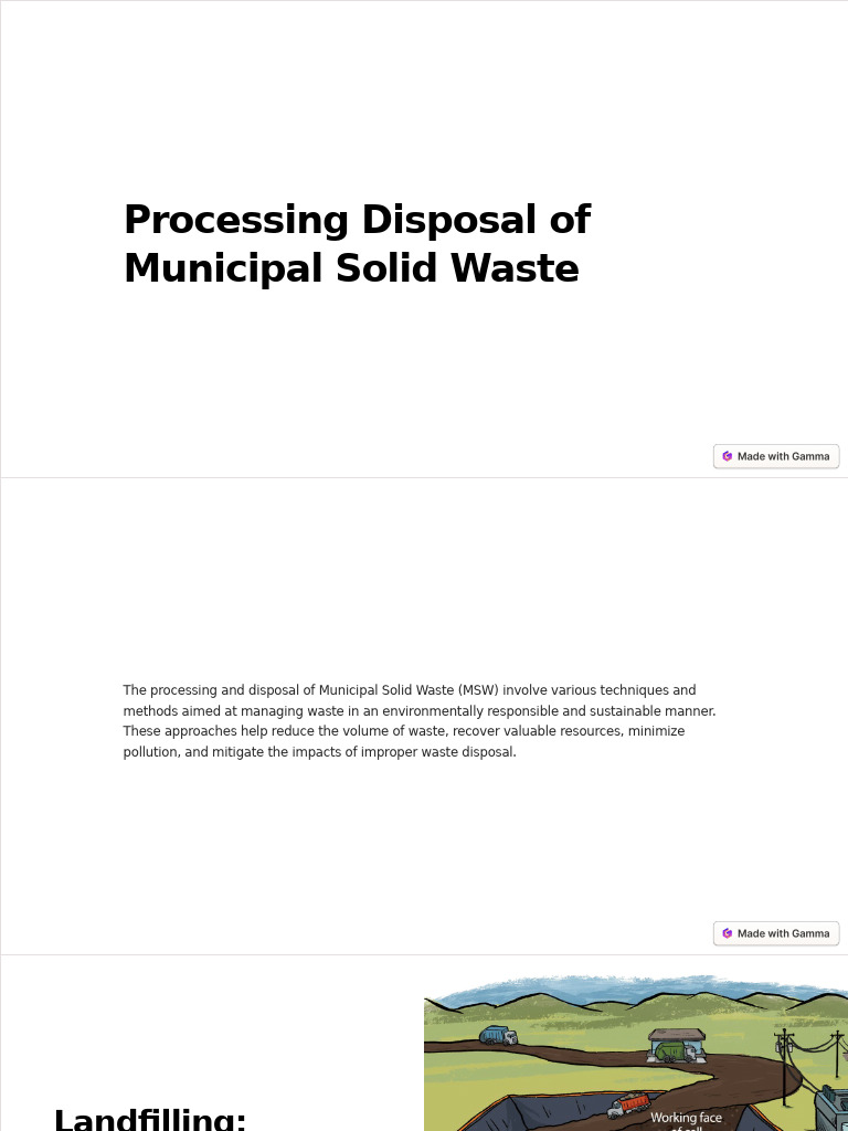 Processing Disposal of Municipal Solid Waste | PDF