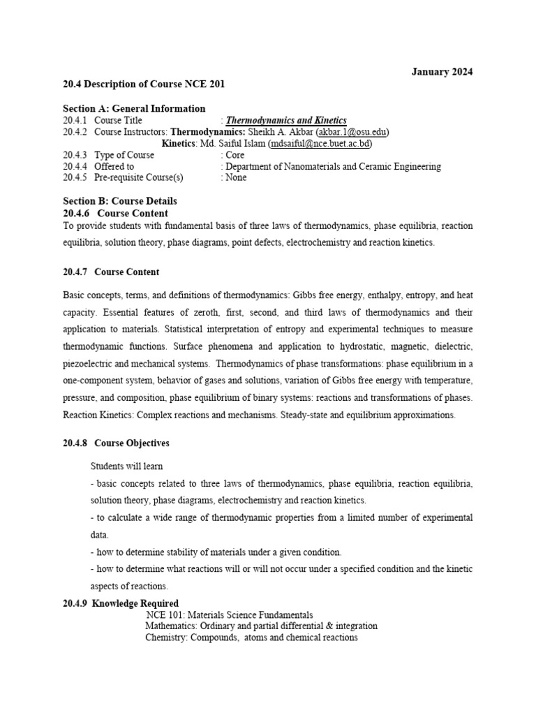 NCE 201 Course Profile | PDF