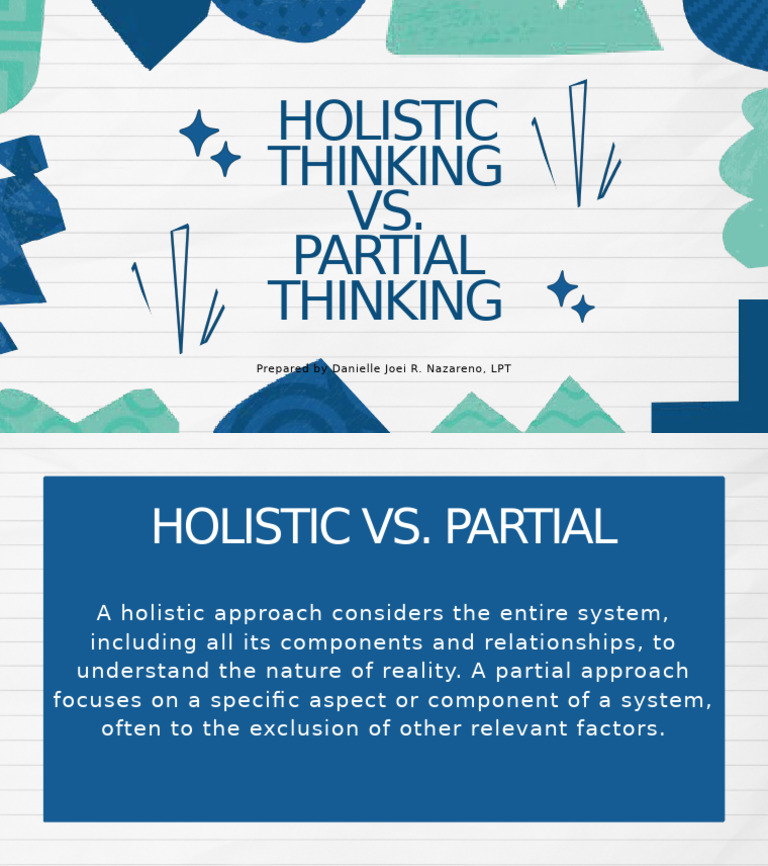 LESSON 1.1. Holistic vs. Partial Thinking | PDF