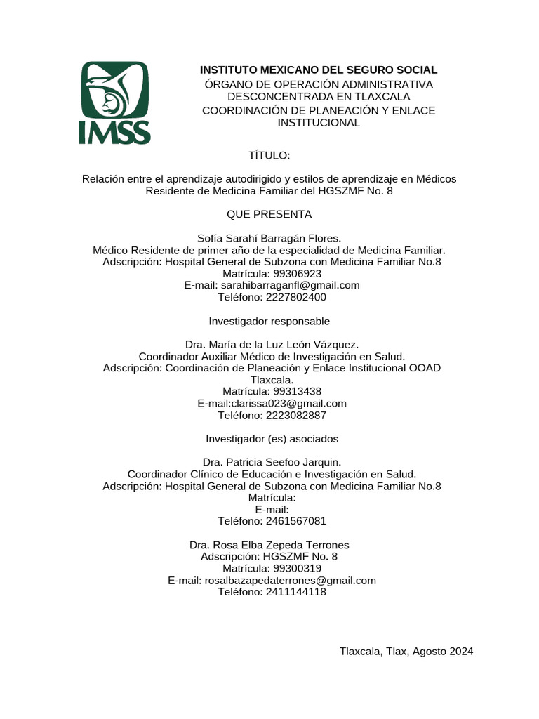 Avance de Protocolo de Investigacion | PDF