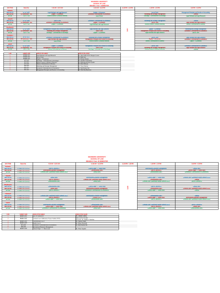 Updated SOL Time Table - August-December 2024 | PDF