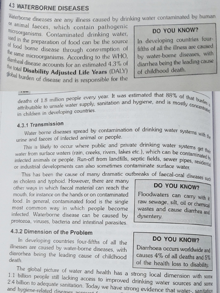 Waterborne and Waterinduced Diseases | PDF