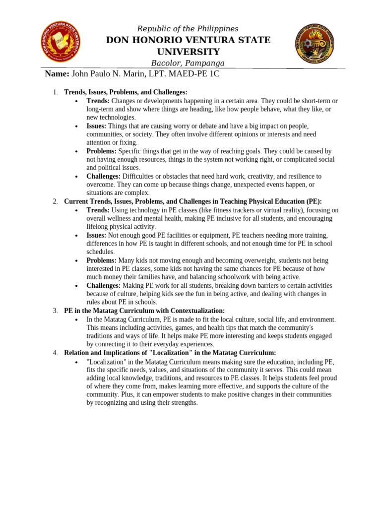 1st Assigment Current Trends Pdf