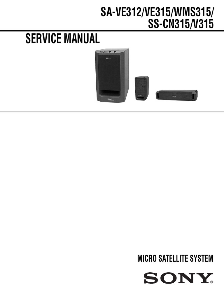 Sony Sa-Wms315 | PDF