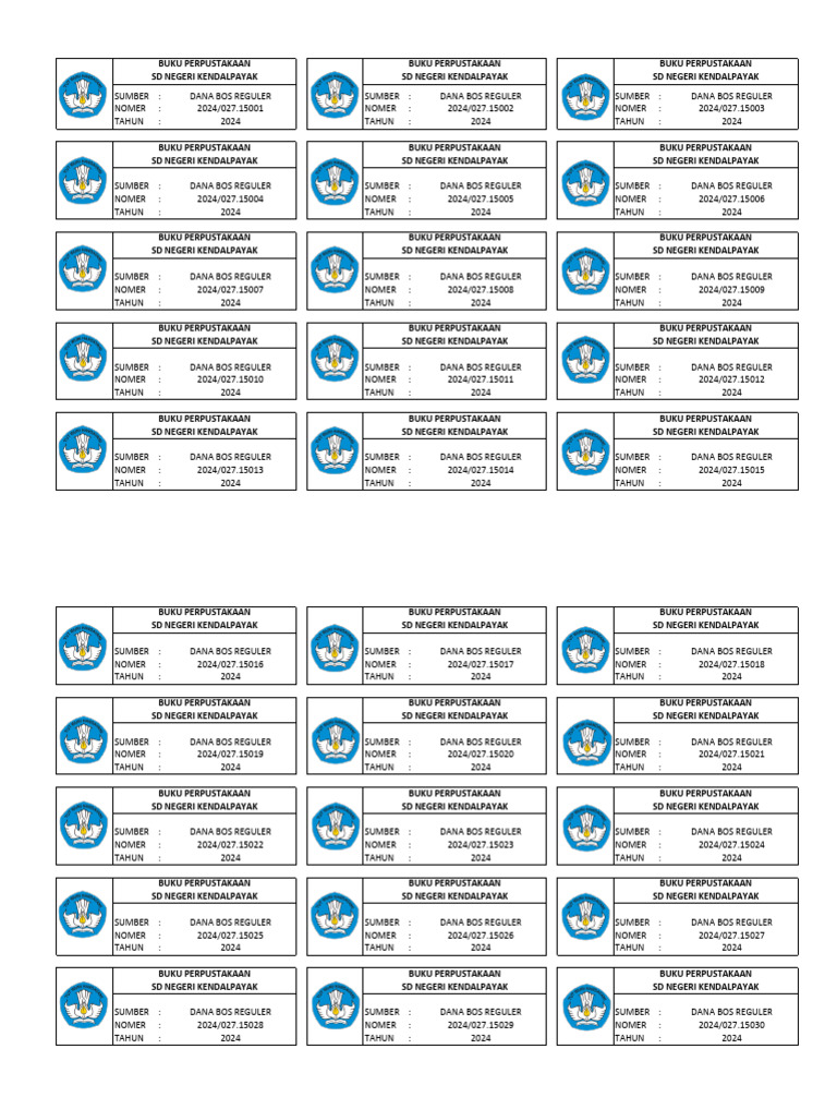 Label Buku Perpus | PDF