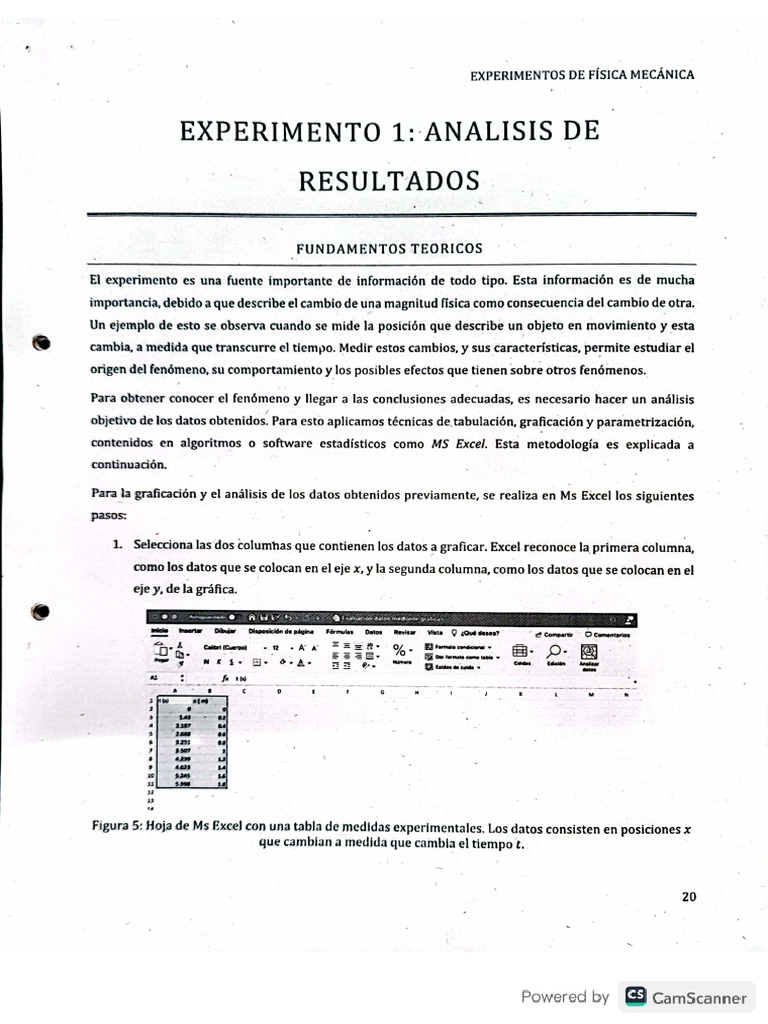 Experimento 1 Análisis de Resultados. | PDF