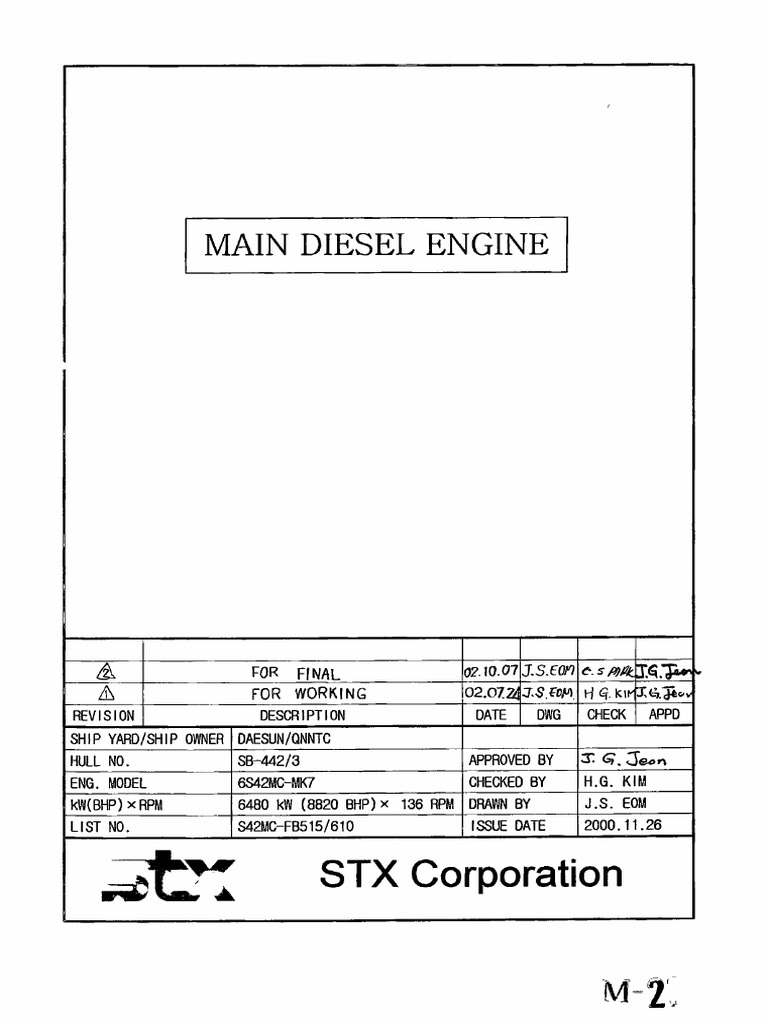 m21 Main Diesel Engine, Instruction Manual | PDF