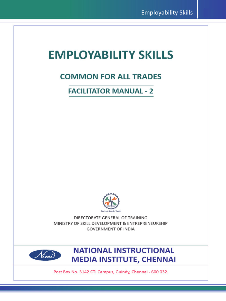 Employability Skills - Facilitator Manual - 2 | PDF | Learning ...