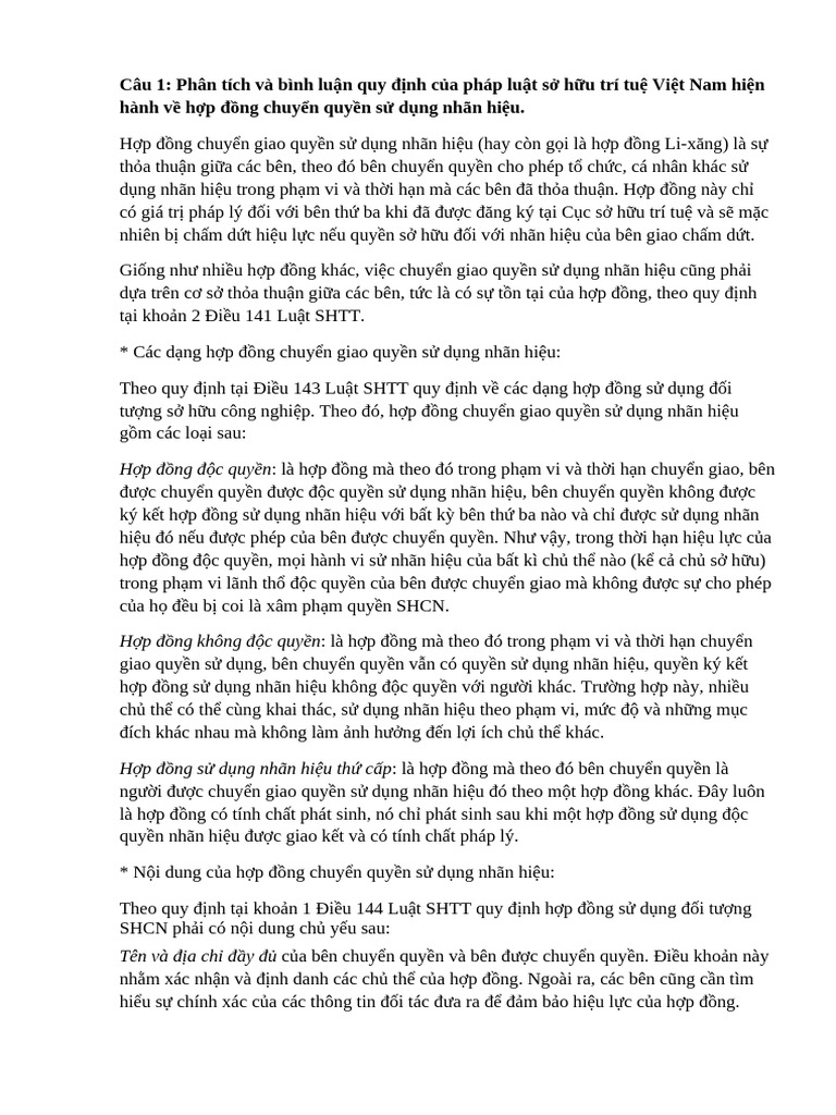 Tieu Luan Môn SHTT HLU | PDF