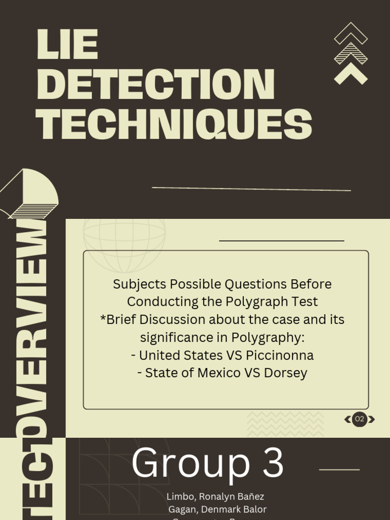 Overview of Lie Detection Techniques | PDF | Polygraph | Admissible ...