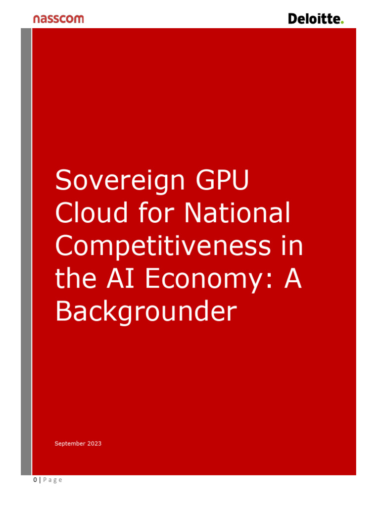 In Consulting Nasscom Deloitte Paper Sovereign GPU Cloud Noexp | PDF