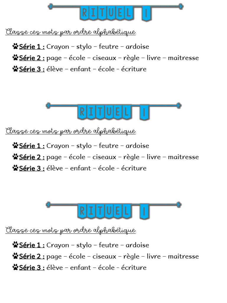 Classe Ces Mots Par Ordre Alphabétique | PDF